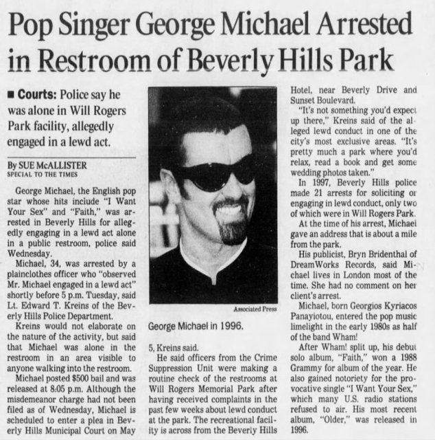 Remember When They Arrested George Michael For Being Gay Autostraddle
